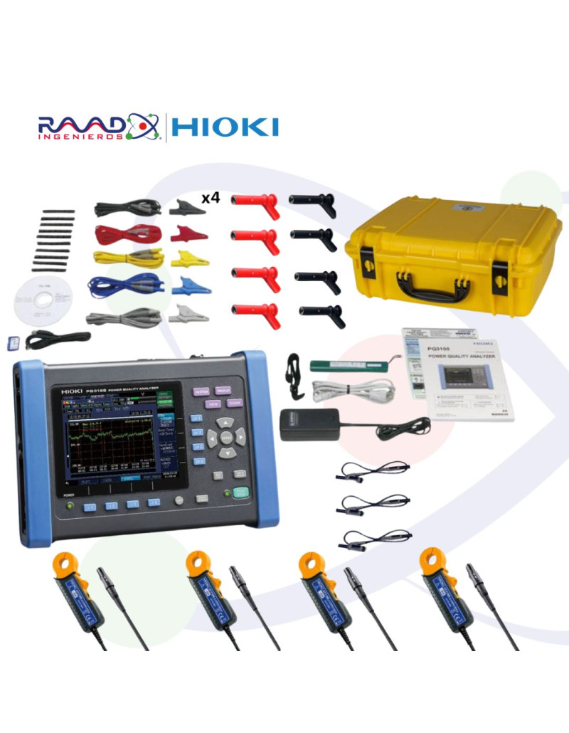 PQ3198 Hioki + Kit de 100 A - Calidad de Energía - Código de Red